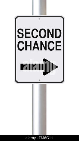 Second chance road sign on blur background Stock Photo - Alamy