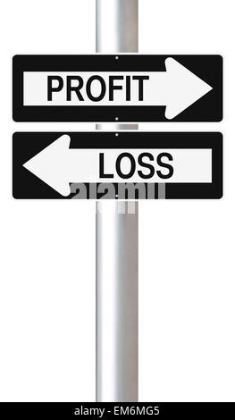 earnings or profit and loss sign isolated on white background Stock ...