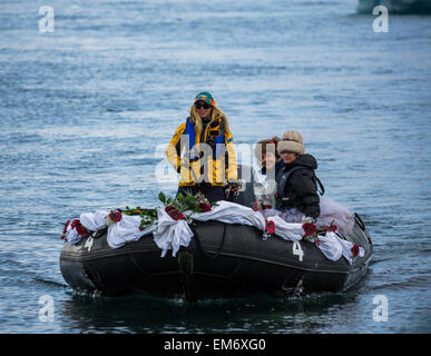Kevin Raber marries his fiancee Debbie, Neko Harbour, Antarctica Stock ...