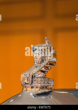 Minerva figure head radiator cap mascot and Minerva badge Stock Photo ...