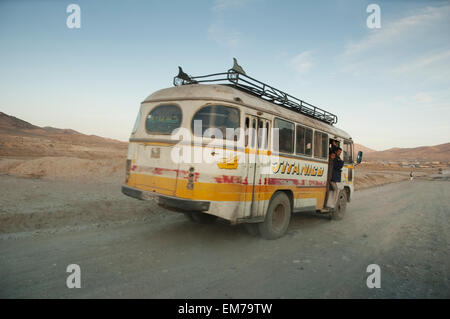 Bus Approaching Maidan Shar, Vardak Province, Afghanistan Stock Photo ...