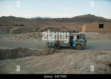 Bus Approaching Maidan Shar, Vardak Province, Afghanistan Stock Photo ...