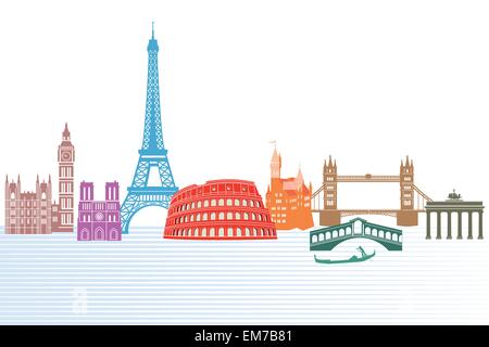 famous monuments france Stock Vector Image & Art - Alamy