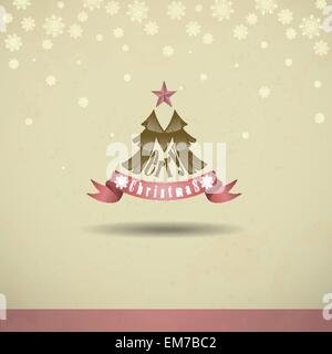 Christmas and New Year symbols tree and text - Merry Christmas ...