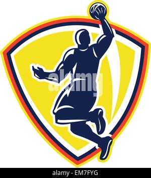 Illustration of a basketball player rebounding lay up ball set inside ...