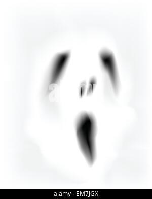 Scary and creepy face. Evil ghost smirk for halloween Stock Vector ...