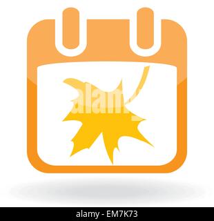 Isolated autumn calendar with a maple leaf icon Vector Stock Vector ...