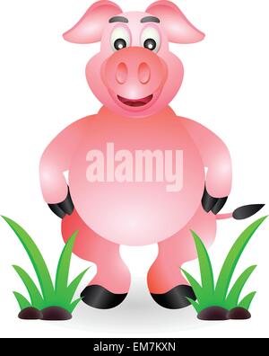 Pig cartoon design, Animal happy birthday celebration decoration and ...