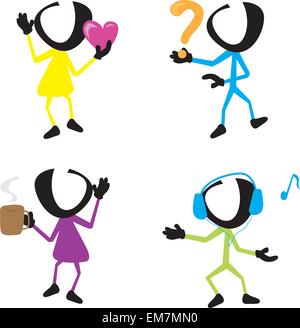Vector cartoon stick figure illustration of nativity scene of infant ...