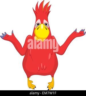 Cartoon Parrot isolated. popinjay Vector illustration Stock Vector ...