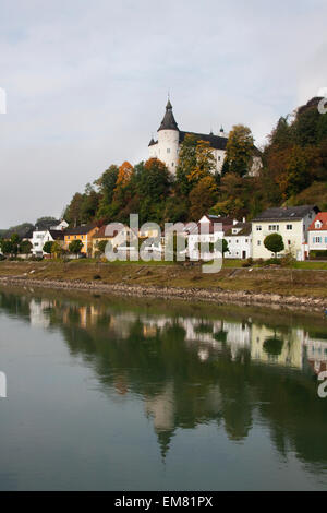 Ottensheim and Ottensheim Castle, as seen from the Danube River, Upper ...