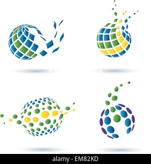 creative global vector logo set illustration design template Stock ...