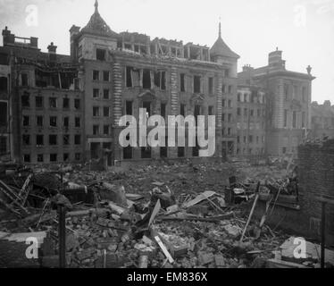 WW2 Air Raid Damage 1943 Bombed fire station at Tooting in London Stock ...
