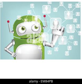 Green robot cartoon illustration Stock Vector Image & Art - Alamy