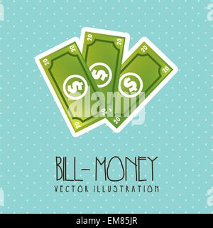 dollar bill , Vector illustration over white background Stock Vector ...