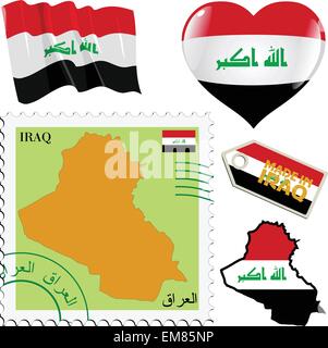 Vector set of the national flag of Iraq in various creative designs ...