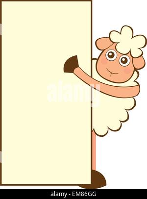 Stylized vector illustration of sheep family. The pink sheep is ...