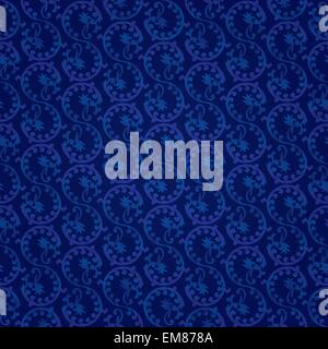 Vector floral seamless pattern. Blue, pink and beige flowers, blue ...