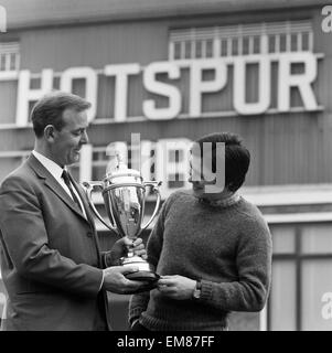 Spurs coach Pat Welton, 4th February 1971. Pictured with Youth Cup at ...