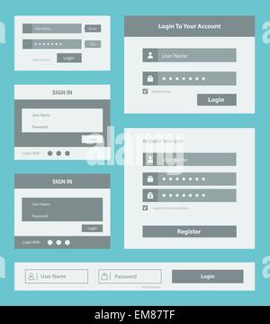 The login form for the website. The user interface template. Vector illustration Stock Vector ...