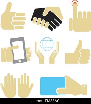 Hands icon set Stock Vector Image & Art - Alamy