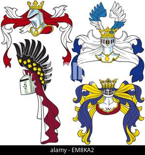 Knight Heraldic Crest Coat of Arms Shield Emblem Stock Vector Image ...