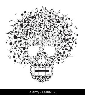 music skull made from notes vector illustration Stock Vector Image ...