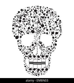 music skull made from notes vector illustration Stock Vector Image ...