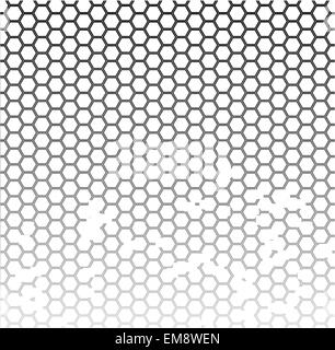 Hexagon fade honeycomb background pattern. Halftone hexagon vector ...