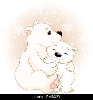 Baby polar bear clipart, animal cartoon illustration vector Stock ...