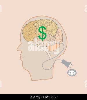 Brain with dollar sign Stock Vector Image & Art - Alamy