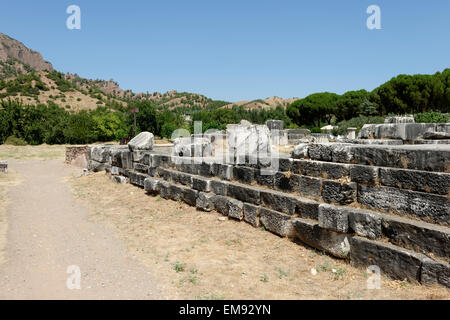View of the original crepidoma (stepped foundation) at the west end of ...