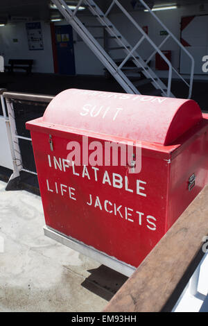 life jackets container on ferry boat Stock Photo: 95688988 - Alamy