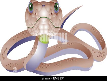 Snake isolated on white background. Australia aboriginal snake dot ...