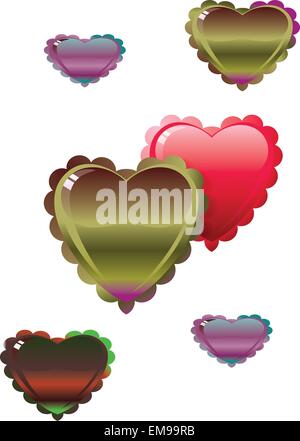 vector heart shape design set background Stock Vector Image & Art - Alamy
