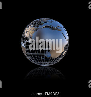 3D metallic Earth globe background Stock Photo - Alamy
