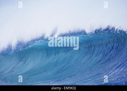 Closeup Of Inside Of Blue, Glassy Wave Curling Over Stock Photo - Alamy
