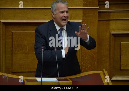 Mp with New Democracy Mavroudis (Makis) Voridis talks to the Greek ...
