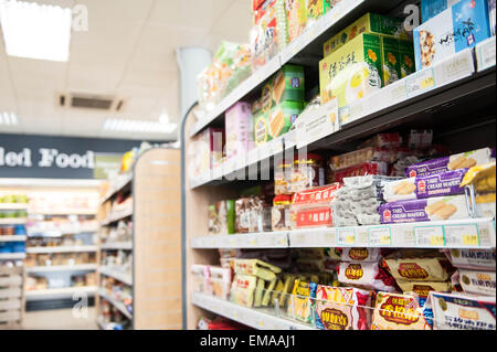 Foreign food packaging on the shelves of Warwick University supermarket ...