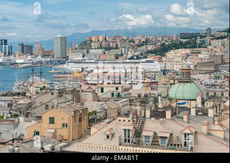 Architecture of the Old Port area of Genoa. Genoa is the capital of ...