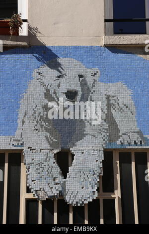 stone brick concrete building details in green countryside landscape ...