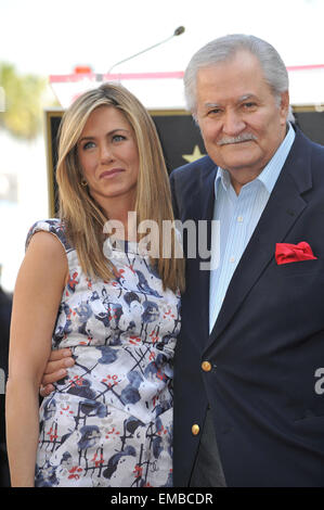 Jennifer Aniston with her father John Aniston, her half brother John T ...