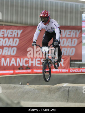 Manchester, UK. 19th Apr, 2015. BMX Supercross Day Two. Felicia Stancil ...