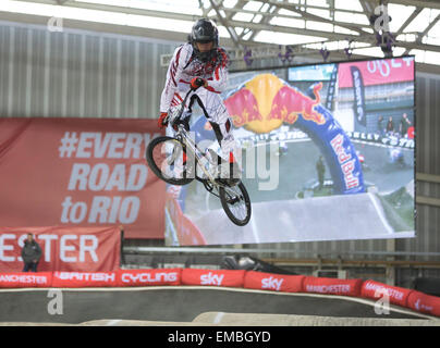 Manchester, UK. 19th Apr, 2015. BMX Supercross Day Two. Felicia Stancil ...