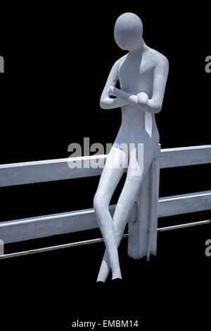 Statue of thinking man. Deep in thought figure of a contemplative ...