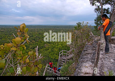 View from atop La Danta pyramid in El Mirador, Guatemala Stock Photo ...