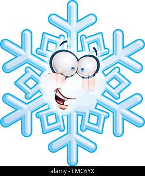 Cartoon illustration of a snowflake emoticon laughing out loud Stock ...