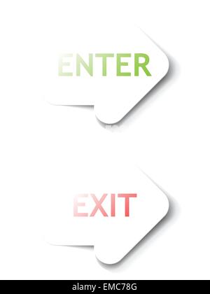 enter arrow button icon over white background. draw design. vector ...