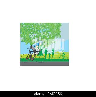 man riding a bike Stock Vector Image & Art - Alamy