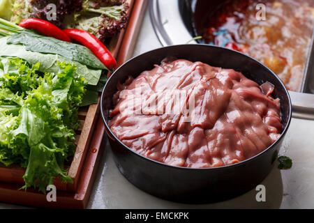 Pig kidneys, Chinese Hot pot dishes Stock Photo - Alamy
